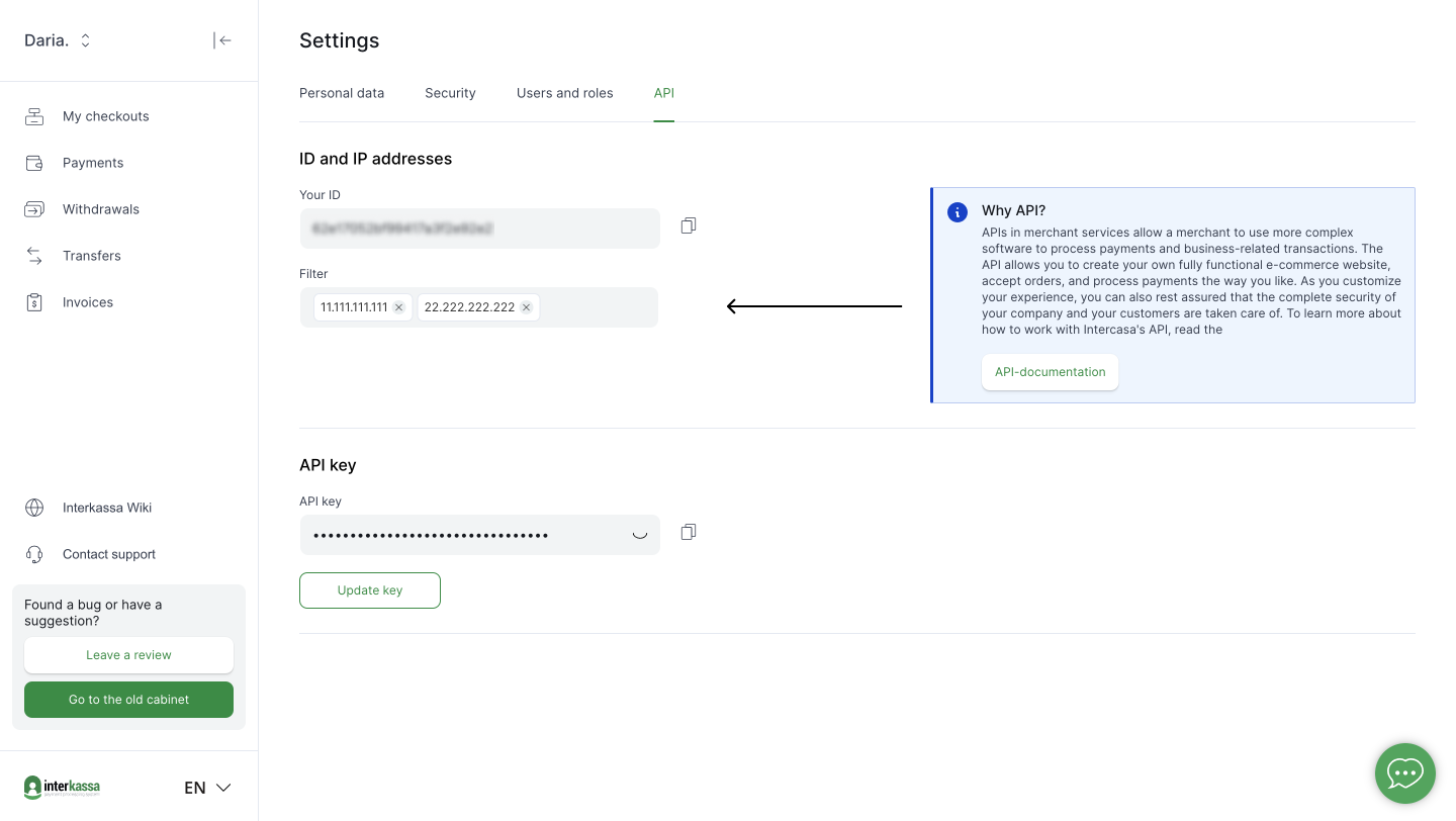 Interkassa API Reference